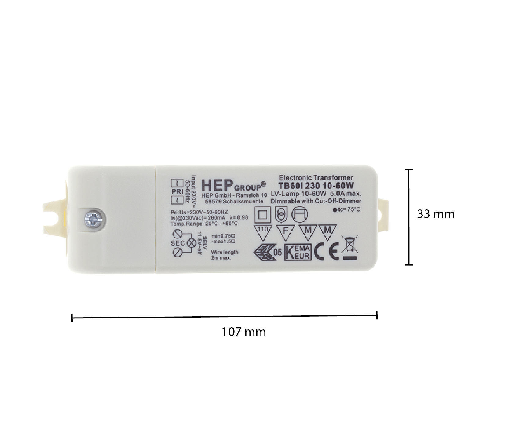HEP DRIVER | DIMMABLE 60mA | 12V | 260mA |10-60W – Profolux demo import ...